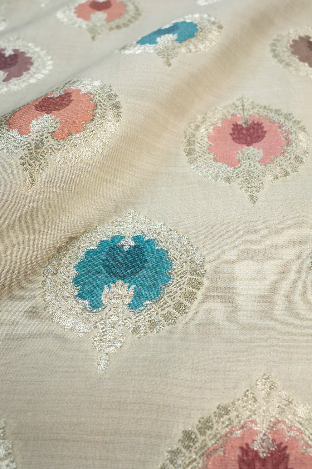 HANDWOVEN IVORY MUGA FABRIC – GULATI EDITIONS